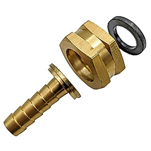 GRIDTECH Brass Garden Hose Adapter Swivel Fitting, 3/8” Barb and 3/4” GHT Female Connector, Heavy-Duty High-Pressure Support, Rust and Corrosion Resistant