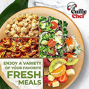 Cuffie Chef - Large Salad Bowl with Lid, Bamboo Salad Serving Bowl with Silicone Seal, Light & Sturdy Salad Bowl, Sleek Serving Bowls with Lids & Utensils, Complete Salad Bowl Set, 9.85 inches, White