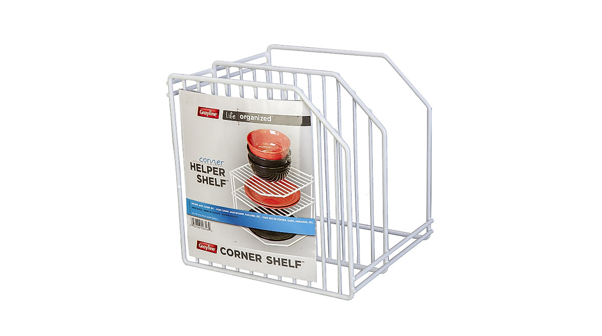 Grayline Corner Helper Shelf - Space-Saving Kitchen Organizer