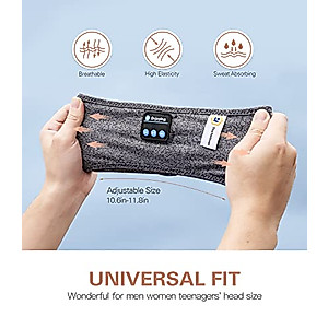 Sleep Headphones Headband, Wireless Sleep Earbuds, Soft Elastic Cozy Headband Headphones, Sleep Headband for Workout, Yoga, Travel, Gift for Women Men