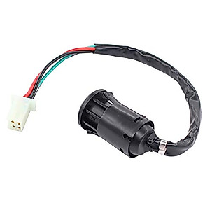 XtremeAmazing Left Starter Switch Assembly with 4 Wires Ignition Key Switch for Chinese ATVs Dirt Bikes Go Karts Scooters Quad 4 Wheeler Pit Bike 50cc 70cc 90cc 110cc 150cc 200cc 250cc