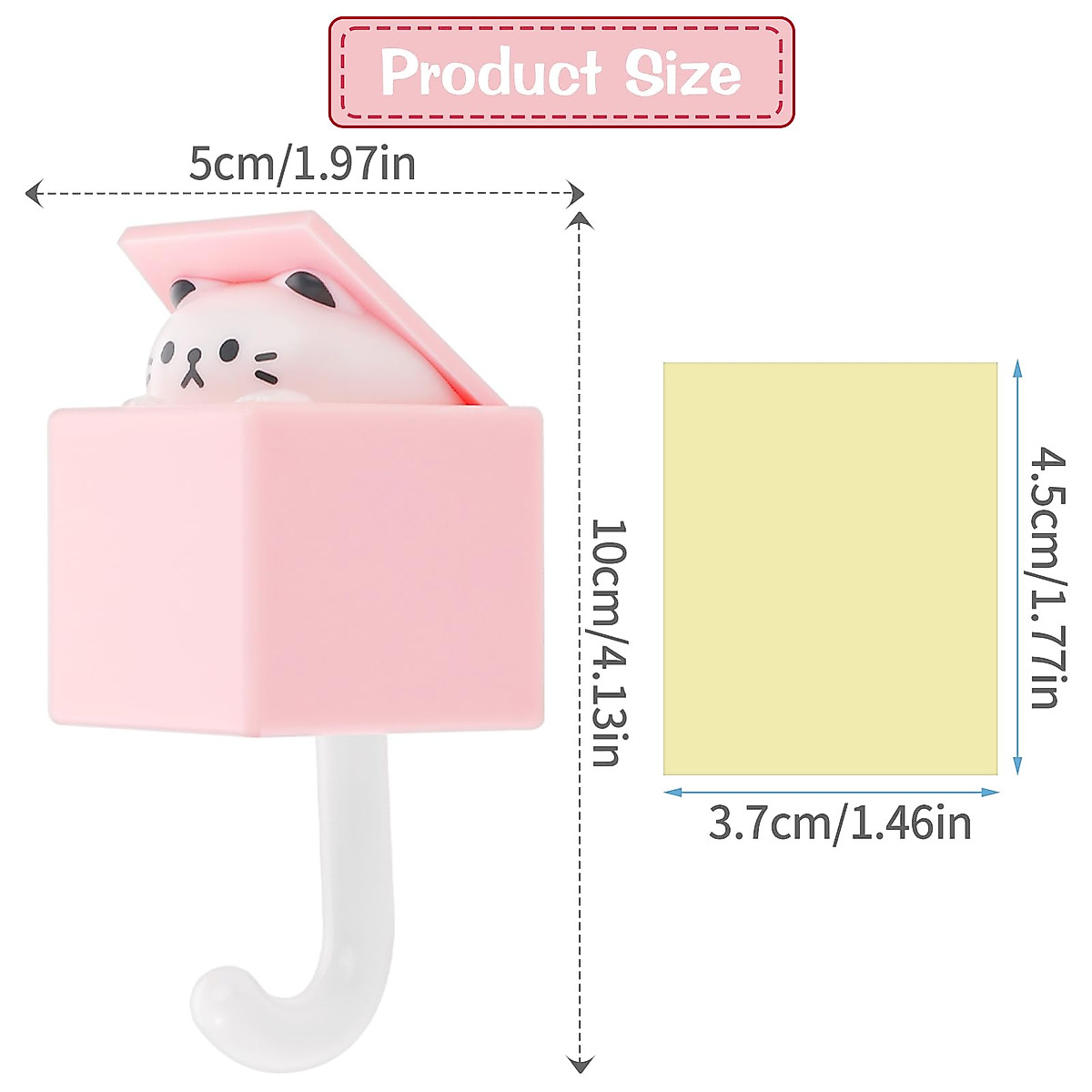 WY LIGHTING LEVEL 4 Packs Cat Hooks for Wall, Creative Adhesive Cute Pet Hooks Coat Hook, Cat and Mouse Key Hooks for Key, Scarf, Hat, Towel, Coat, Bag, Utility Cat Hook for Wall Hanging Decorations