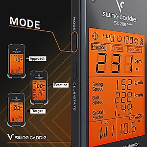 Voice Caddie SC200Plus Portable Golf Launch Monitor and Swing Analyzer with Real-Time Shot Data Tracking - 12-Hour Battery Life