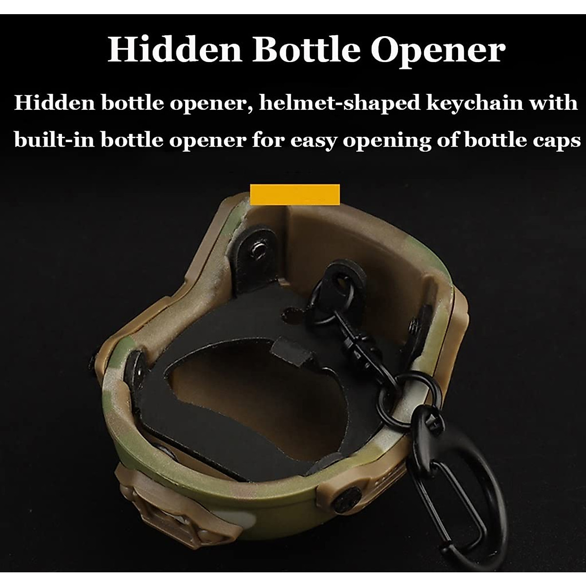 Tactical Fast Helmet Model Keychain Key Ring Mini Portable Bottle Opener Keychain Backpack Charm Military Fan Accessories Gift (Color : AC41-CP)