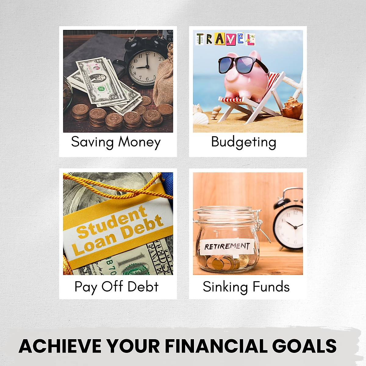 LINTRU Budget Binder with Zipper Envelopes, Money Organizer for Cash, A6 Binder with 10pcs Cash Envelopes for Budgeting, 12pcs Budget Sheets and 36pcs Stickers for Savings Binder (Ice Green)