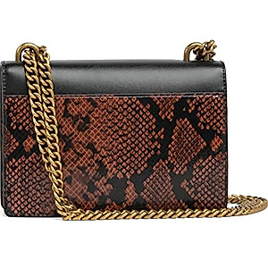 Kurt Geiger Women’s Shoreditch Snake Embossed Black Leather Small Crossbody Shoulder Bag