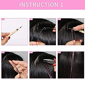 SYGY 13 Colors Tinsel Extensions Kit for Women, Girls - Heat Resistant Glitter Sparkling Shiny Synthetic Strands for Halloween Cosplay