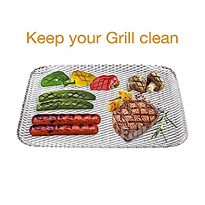 Foilman Grill Toppers - Clean Grill BBQ Disposable Toppers- 16 x 12Inch - (10 Pack) -Your Hot Dogs Will Never Fall Through The Cracks Again