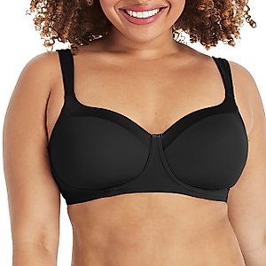 PLAYTEX Womens Secrets Full-coverage Wireless T-shirt For Full Figures, Us4824 Balconette Bra, Black, 38DDD US