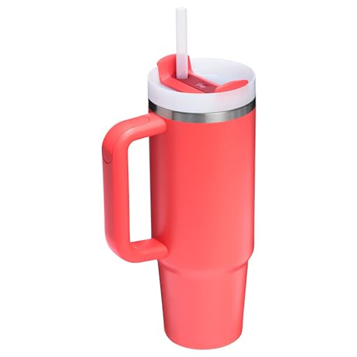 Stanley Quencher H2.0 Tumbler with Handle and Straw 30 oz | Flowstate 3-Position Lid | Cup Holder Compatible for Travel | Insulated Stainless Steel Cup | BPA-Free | Hot Coral