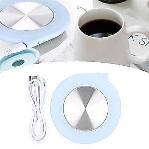 Coffee Mug Warmer, 10 W Compact Portable Candle Warmer Plate USB Charge with Non-Slip Sponge Pad Easy-to-Use Durable Mug Warmer for Tea, Water, Cocoa, Soup, Tea, Milk(blue)