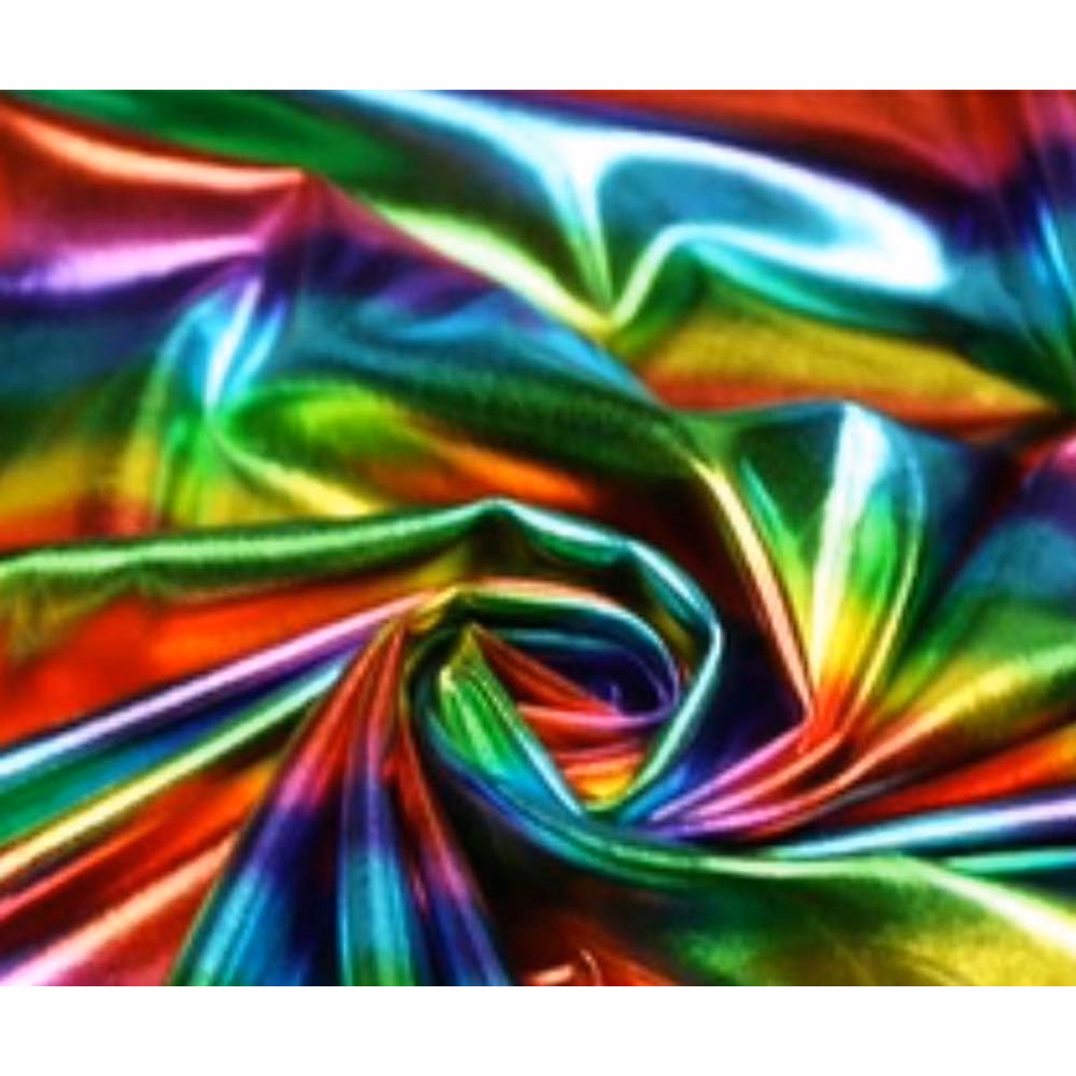 Rainbow Fabric Metallic Tissue Foil Lame 4 Way Stretch Spandex Fabric by Yard 39X59 in A20