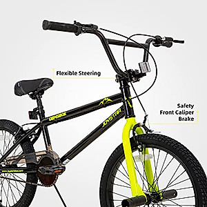 JOYSTAR Gemsbok 20 Inch Kids Bike Freestyle BMX Style for 7-12 Girls and Boys Bikes 20 in Wheels Children BMX Kids' Bicycles Dual Hand Brakes Steel Frame Black