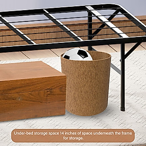 Ruesleag Twin Size Bed Frame Metal Platform Bed Frame Classic 14 Inch Mattress Foundation Storage Space Under The Bed,Heavy Duty Frame Bed &Noise Free & Box Spring Replacement &Easy Assembly,Twin