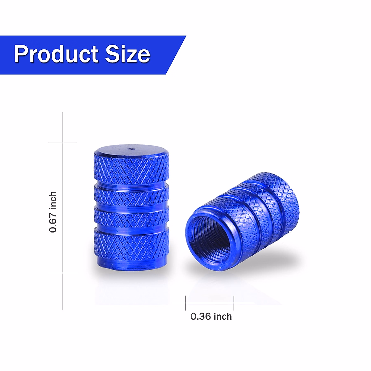 SINGARO 12PCS Tire Valve Stem Caps, Car Exterior Accessories, Aluminum Alloy Valve Cover Universal for Cars, Trucks, Motorcycles and Bicycles (Blue)