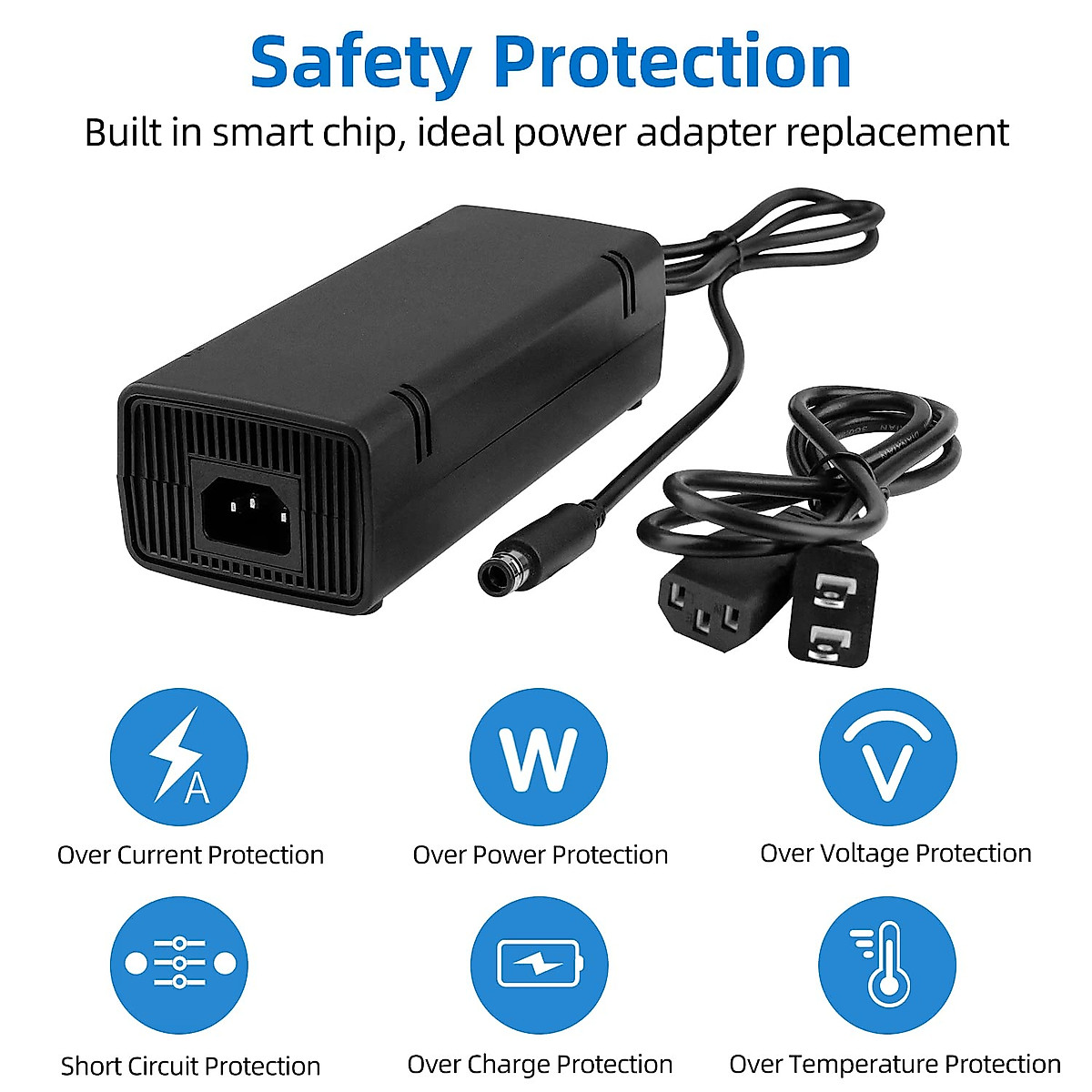 OSTENT US AC Adapter Charger Power Supply Cable Cord for Microsoft Xbox 360 E Console