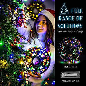 Quntis Christmas Tree Lights Multicolor, 328FT 1000 LED Diamond Cluster Christmas Lights 8 Modes Waterproof Outdoor String Lights with Timer & Memory for Yard Holiday Party Garden Patio Wedding Decor