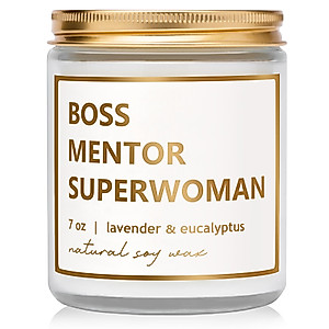 Boss Day Gifts for Women, Best Boss Lady Gifts for Women - Lavender Scented Candle, Boss Retirement Gifts, Christmas Farewell Retirement Gifts for Boss Women