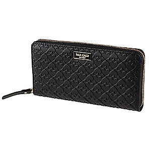 Kate Spade New York Neda Penn Place Embossed Leather Zip Around Continental Wallet Black, Large