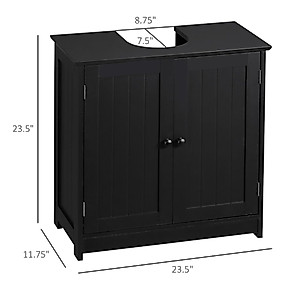 24" Under Sink Storage Cabinet for Pedestal Sink, Under Sink Bathroom Cabinet with 2 Doors and Shelf, Pedestal Sink Bathroom Vanity Furniture,Bathroom Cabinet Great Storage Option for a Pedestal Sink
