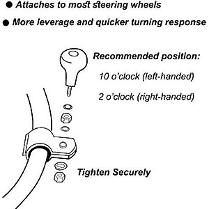 Zento Deals Classic Black Universal Fit Vehicle Steering Wheel Suicide Spinner Premium Quality Power Handles (black 1)