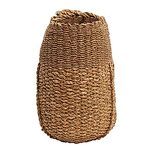 Creative Co-Op Hand-Woven Bankuan Bucket w/Handle, Natural Basket, 13" L x 13" W x 17" H