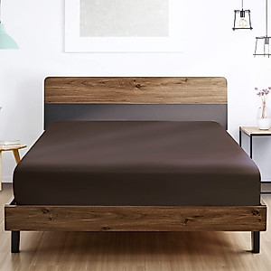 FreshCulture Twin Fitted Sheet 2 Pack - Hotel Quality - Ultra Soft & Breathable - Brushed Microfiber - Deep Pocket - Cooling Fitted Sheets for Twin Size Bed (Brown)