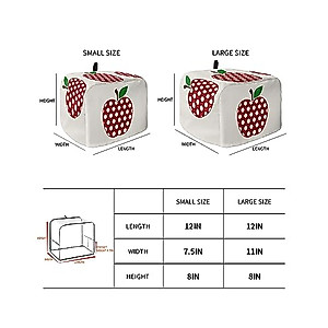 Red Apples Toaster Cover, 2 Slice Toaster Cover Simple Polka Dots Apples Kitchen Small Appliance Covers, Dust and Machine Washable Bread Maker Cover (12w X 7.5d X 8h)