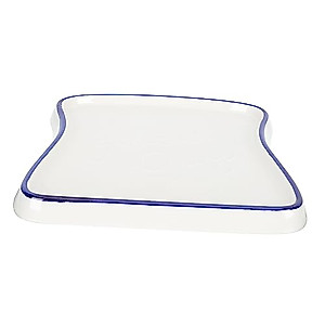 Pasta Accessories Plate Jewelry Tray Food Tray Pizza Tray Biscuit Bowl Ceramic Jewelry Tray Breakfast Food Plate Home Accessory Home Supply Fruit Salad Ceramics Bread Blue