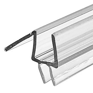 Prime-Line M 6258 Frameless Shower Door Bottom Seal for 3/8 In. Thick Glass Doors – Stop Shower Leaks and Create a Water Barrier, 36 In., Clear Vinyl (Single Pack)