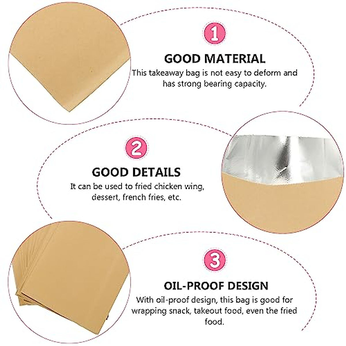 Food Snack Chip Fried Chicken Wrappers 100pcs Foods Carrier Oilproof Burger Sandwich Takeout Food Holder for Hot Food BBQ Cookie Popcorn Containers for Food