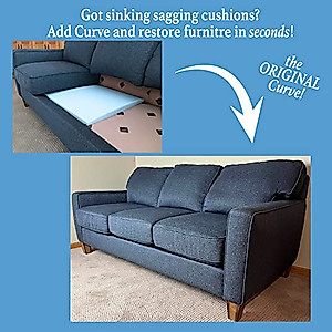 Original Curve Couch Sofa Seat Cushion Sag Repair Made in USA (Medium Firmness, Set of 2)