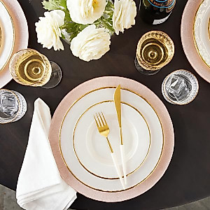 Z Gallerie Set of 4 Blush Pink Halo Charger Plates for Luxe Dining and Entertaining at Parties - 13"