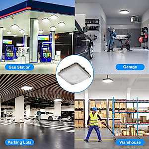 LED Canopy Light 60W, 9000LM LED Canopy Lights Outdoor, 5000K Daylight Square Canopy Gas Station Light for Carport Shop Garage Warehouse Porch Hotel Building Entrances UL Listed, 4 Pack