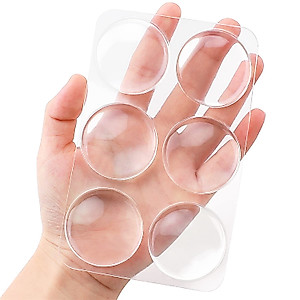 Xfenvs Door Knob Wall Shield, 6PCS Transparent Round Soft Rubber Wall Protector Self Adhesive Door Handle Bumper (Small Round 1.57 Inch 6PCS, Clear)