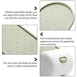 Baluue 4pcs Rack Green -Layer Display Slots Saving Organization Shoes Storage Stacker Organizer Slipper Sneaker Layer for Organizers Adjustable Space Practical Deck Sandal Household