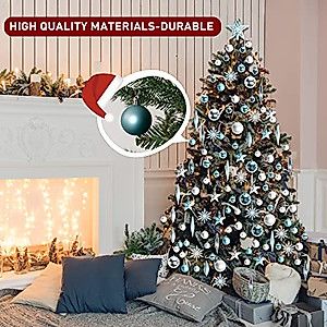PEIDUO Christmas Ball Ornaments for Christmas Trees, 119 CT Shatterproof Christmas Tree Decorations, Silver Christmas Ornaments Set for Xmas, Holiday, Wreath and Party Decorations