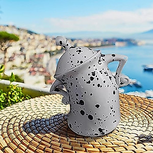 KALKIAM Canister With Attitude | Large Ceramics Jar with Lid | Cute Food Storage Jar with Airtight Lid for Kitchen | Perfect for Coffee Tea Sugar Spices and Halloween Decorations