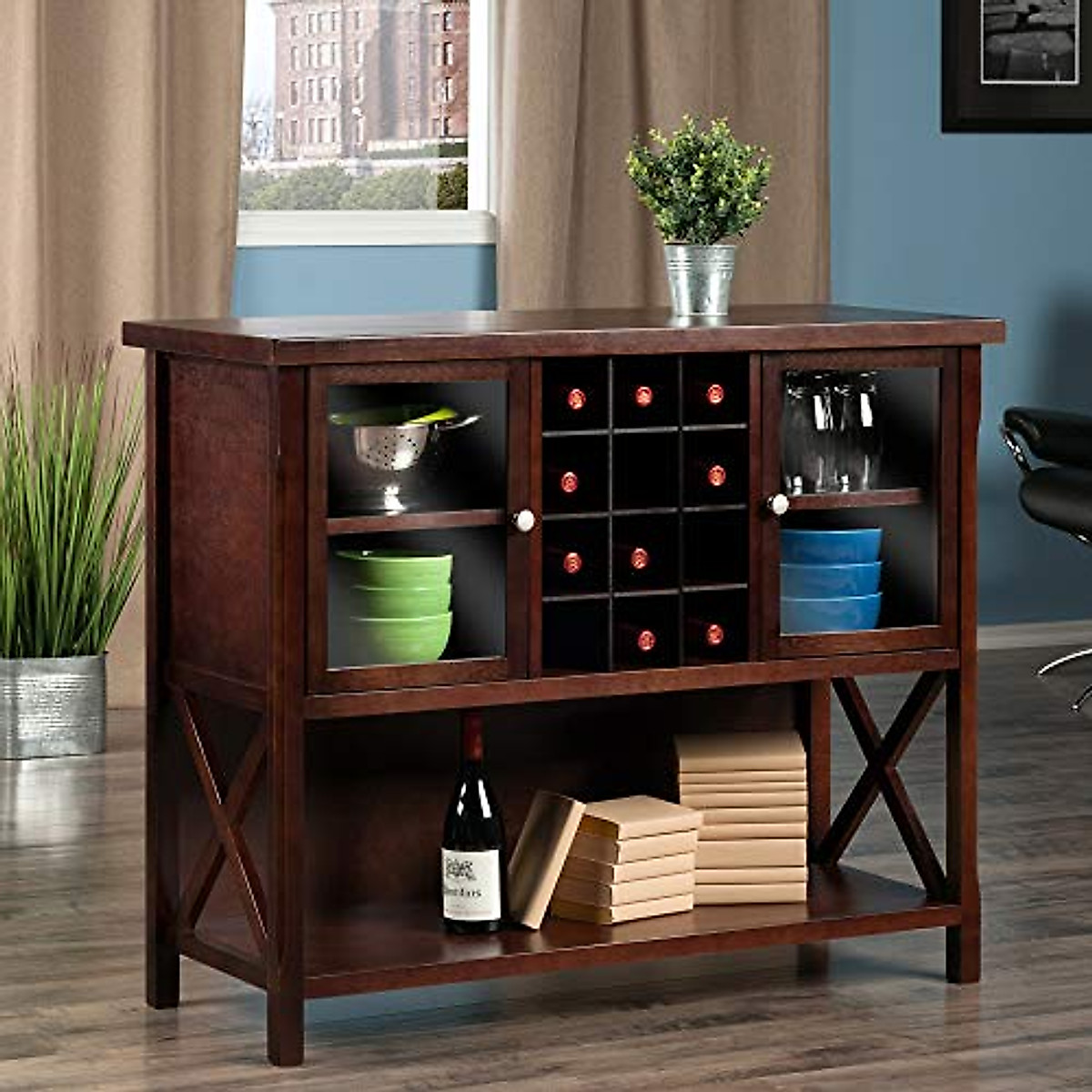 Winsome Xola Buffet Cabinet, Cappuccino