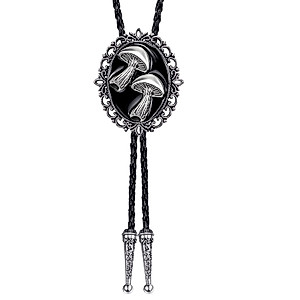 Bolo Tie Bolo Tie for Men Mushroom Bolo Tie Western Bolo Tie Cowboy Necktie Accessories Punk Retro Unisex Jewelry for Men Women(Mushroom)