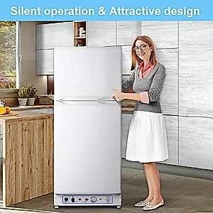 Techomey Propane Refrigerator with Freezer 9.35 Cu.Ft, Gas Fridge with Freezer Off Grid, 110v/LPG Dual Powers, RV Refrigerator for Outdoor, Truck, Camper, Kitchen, White