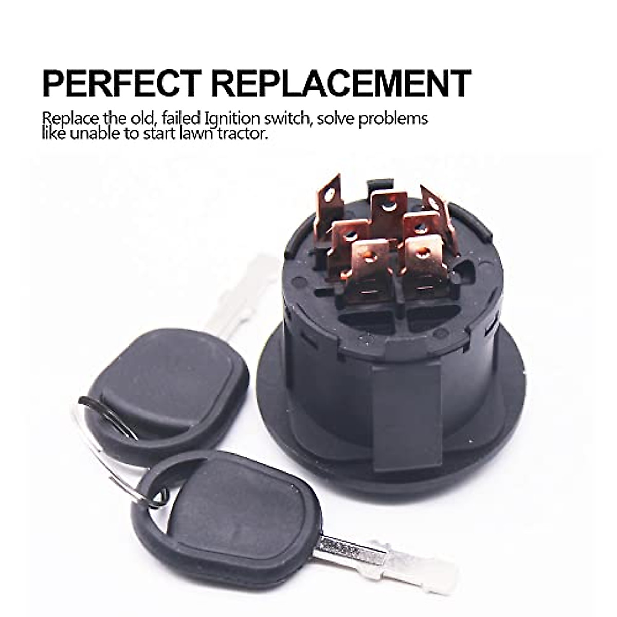 Starter Ignition Switch with Key 4-Position 7-Terminals Compatible with Husqvarna, Craftsman, AYP, for CubCadet, Sears, Poulan Pro Lawn Riding Mower Rider Tractor Lawnmower Replace 532193350 193350