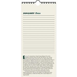 National Parks Poster Art of the WPA Perpetual Calendar Birthday Anniversary Family Date Annual Reminders 5.5" x 11.5"