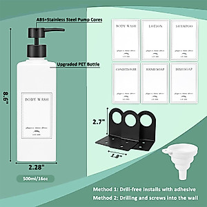 Supforce Shampoo Dispenser for Shower Wall Mount 3 Chamber, No Drill Shampoo and Conditioner Dispenser with Waterproof Labels, Easy Refill Shower Soap Dispenser Wall Mounted for Bathroom Home Hotel