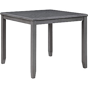 New Classic Furniture Gia 5-Piece Counter Set with 1 Table and 4 Chairs, 42-Inch, Gray