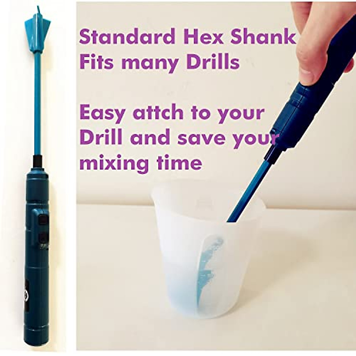 Resin Mixer Paddles,12 PCS Drill Mixing Attachment,Reusable Paint Mixer for Drill, epoxy drill paddles drill mixer Drill Attachment Resin Molds Mixing,Epoxy Tumblers Cups