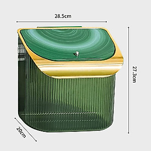 DOUBA Wall Mounted Kitchen Trash Can Bathroom Restroom Cabinet Door with Lid Large Capacity Rubbish Bin Living Room Waste Paper Basket