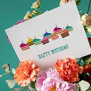 Stonehouse Collection Fun Happy Birthday Cards - Assortment Birthday Postcards for Mom, Teacher, Students, Kids & Loved Ones For Their Special Day - Set of 50 Cute Post Cards, 5 Birthday Designs