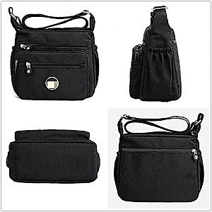 Crossbody Bag for Women Waterproof Multi-Pocket Messenger Bag Large Capacity Lightweight Shoulder Bag Solid Color Handbag for Daily Use Work Travel (Gray)