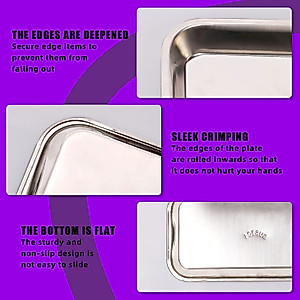 Swpeet 2Pcs 11.81'' x 15.75'' and 6.3" x 9.84" Stainless Steel Surgical Tray Assortment Kit, Metal Instrument Tray Dental Procedure Lab Instruments for Medical Instruments, Tattoo, Flat Bottom Tray